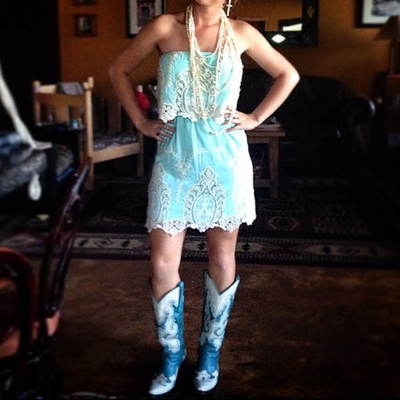 Hot & Delicious | Dresses | Hazel And Olive Turquoise And Lace Tube Top ...